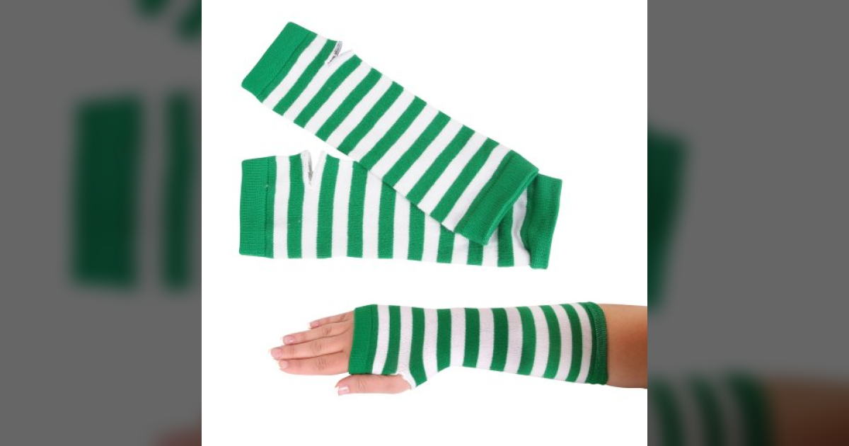 St. Patrick's Day Novelty Fashion Striped Arm Warmers