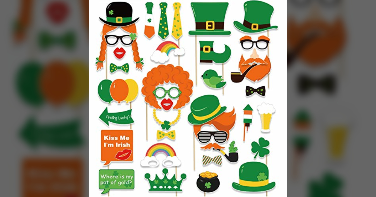 Photo Booth Fun Set of St. Patrick's Day Photo Props