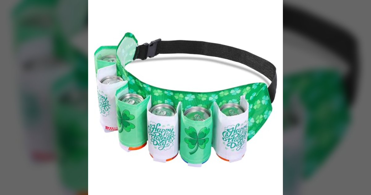 Funny St. Patrick's Day Beer Can Holder Belt Accessory